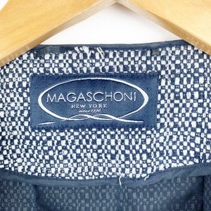 Magaschoni | Jackets & Coats | Magaschoni Navy Tweed Jacket M | Poshmark